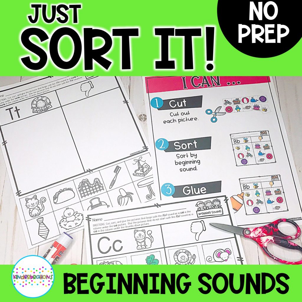 Just Sort It! Beginning Sounds Alphabet Picture Sorts - Phonemic ...