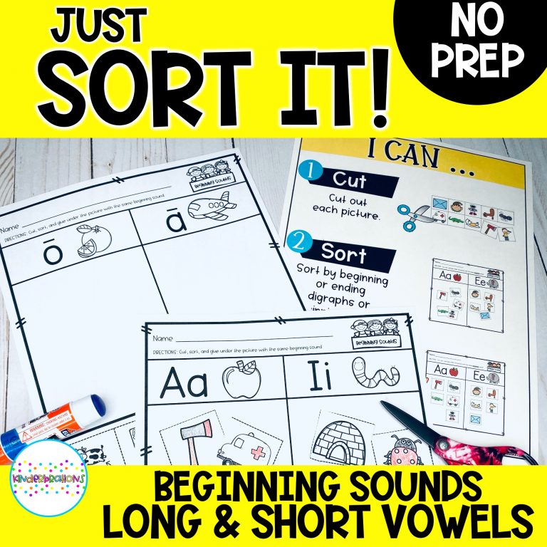 Just Sort It! Beginning Sounds Short and Long Vowels Picture Sorts ...