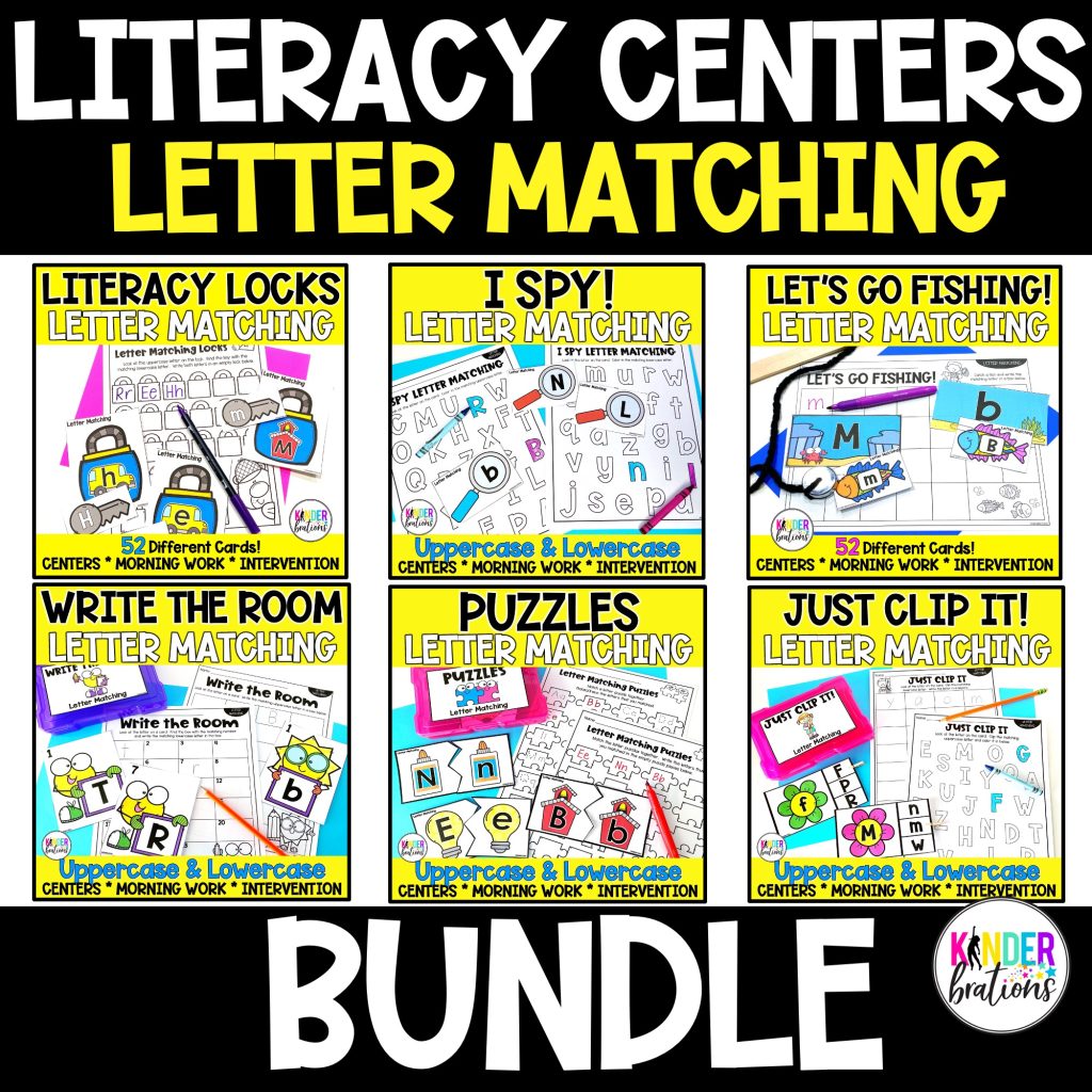 Letter Matching Literacy Centers BUNDLE | Phonics Activities ...