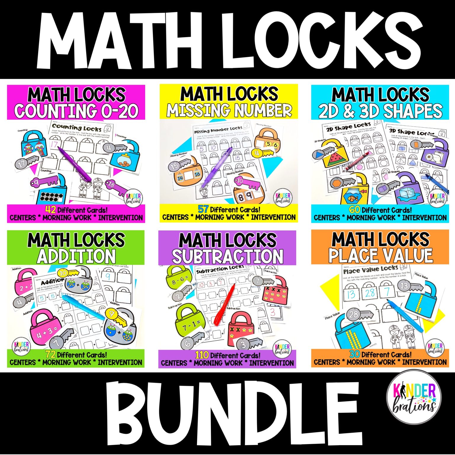 Math Locks BUNDLE | Math Centers and Activities | Addition Subtraction ...