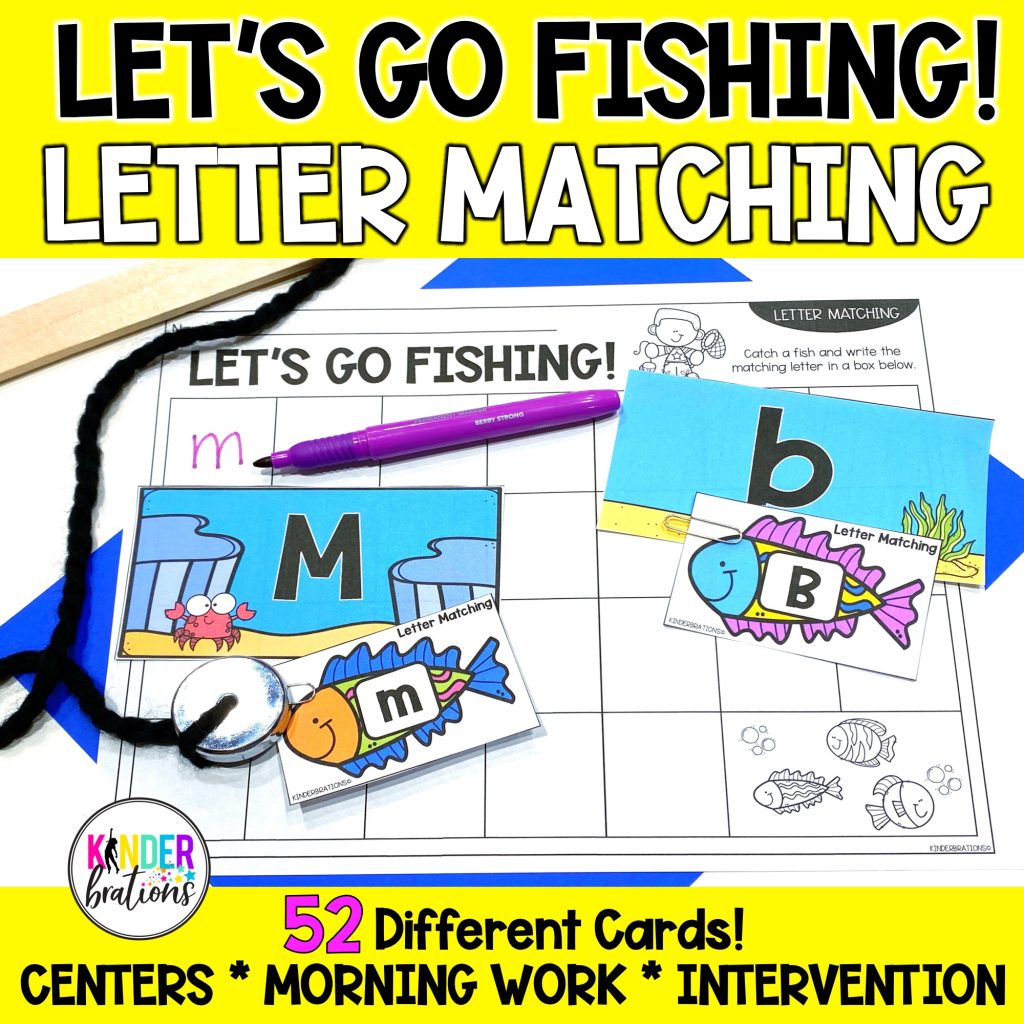Letter Matching Fishing Game | Literacy Centers and Activities ...