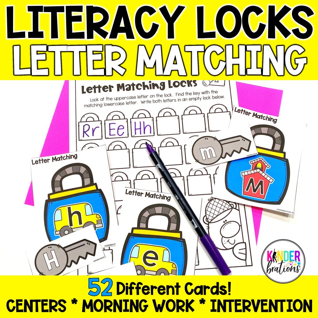 Letter Matching Literacy Locks | Literacy Centers and Activities ...