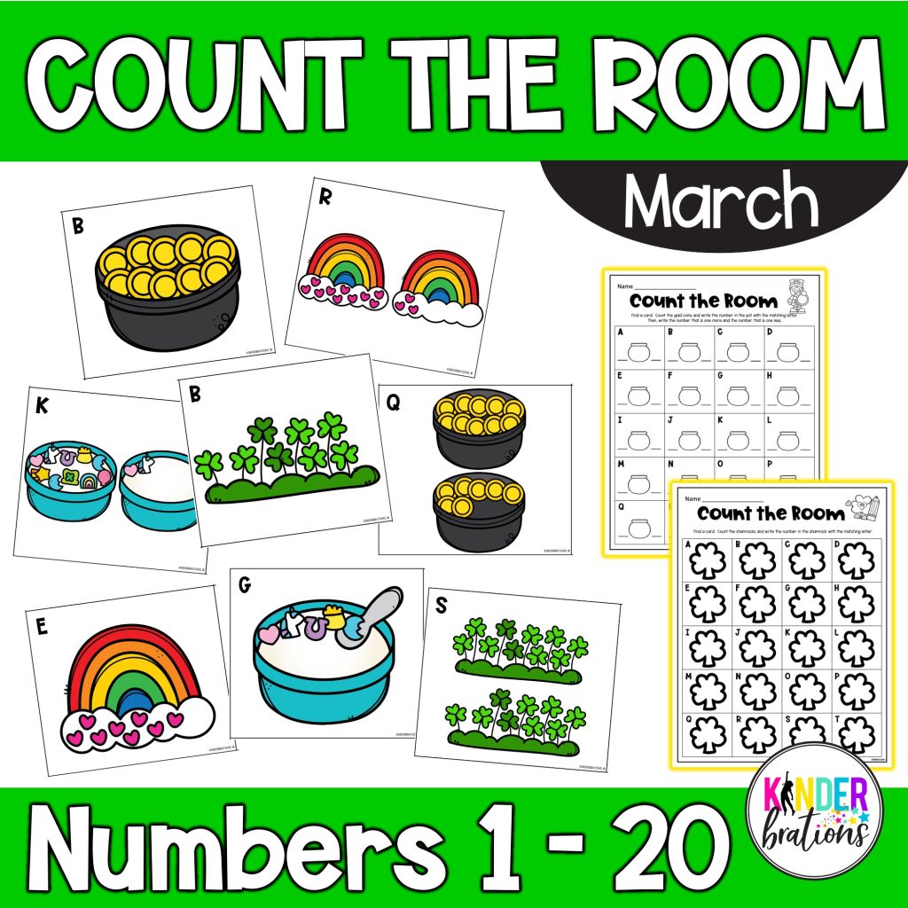 Count the Room Numbers 1 - 20 | March Count and Write Math Centers ...