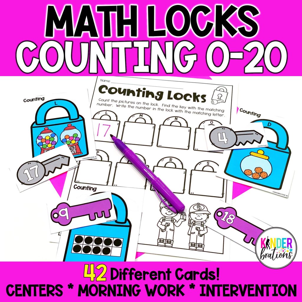 Counting 0 to 20 Math Locks | Math Centers and Activities | Number ...