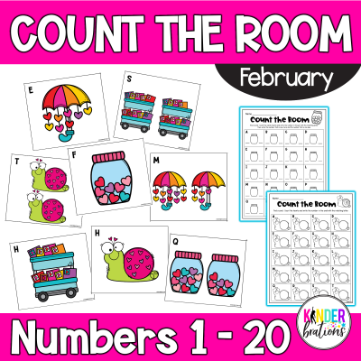 Count the Room Numbers 1 - 20 | February Count and Write Math Centers ...